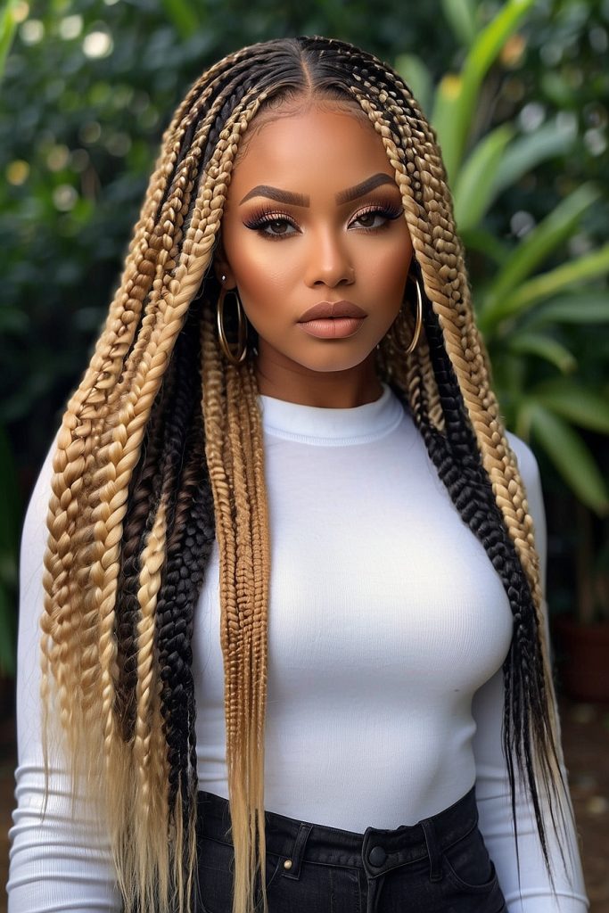 10 Stunning Examples of Knotless Box Braids With Blonde Ends - Benjamin ...