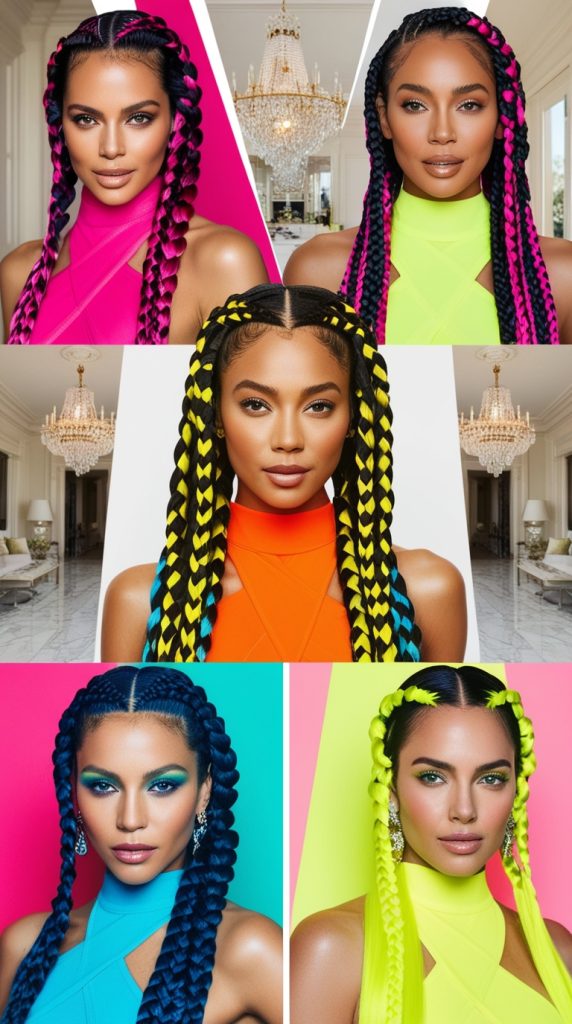 8 Celebrities Rocking Knotless Braids With Color In The Front ...